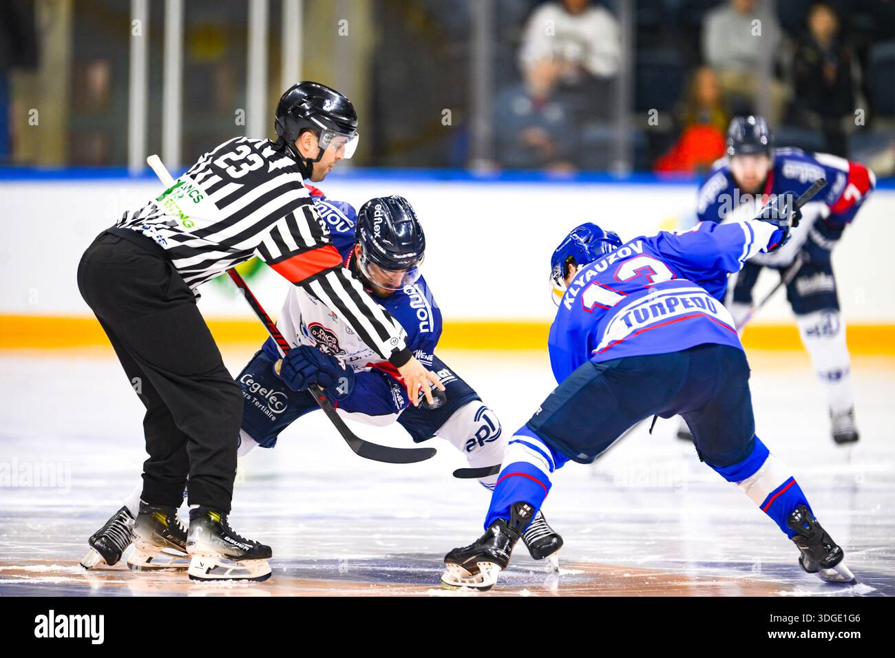 Match Referee Frederico Giacomozzi starts play again during the HC ...