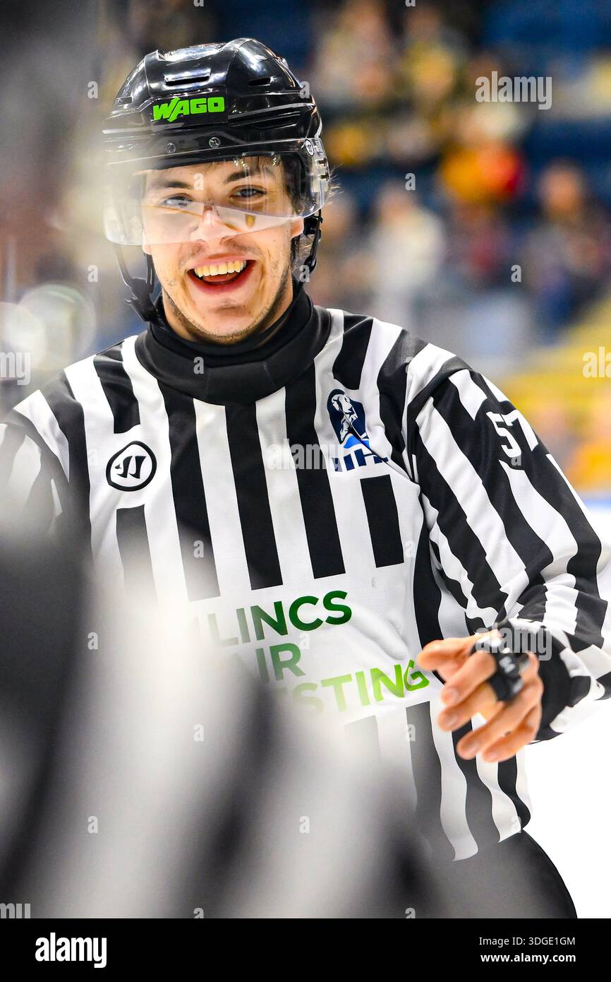 Lineperson Petr Simanek during the HC Torpedo v Angers 2026 IIHF ...