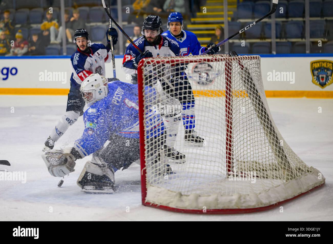 Vladislav Pestov of HC Torpedo saves a shot during the HC Torpedo v ...