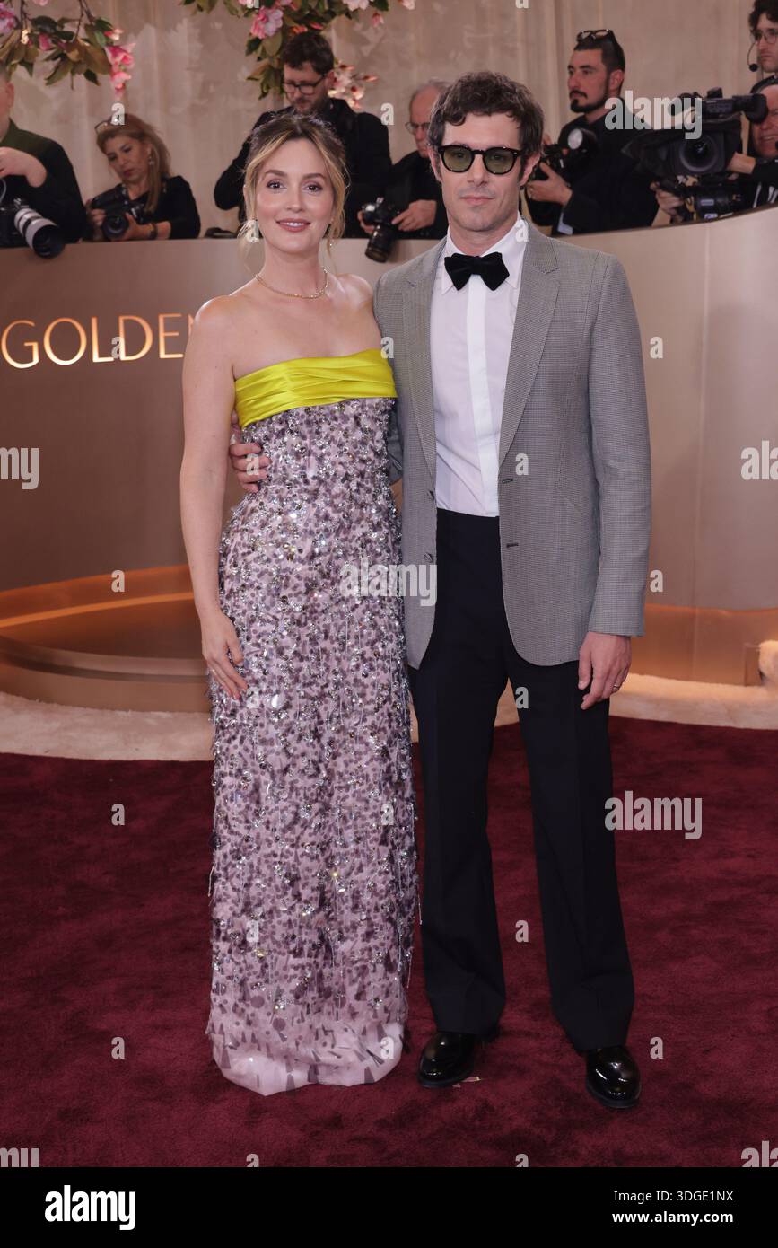 Leighton Meester and Adam Brody attend the 83rd annual Golden Globe ...