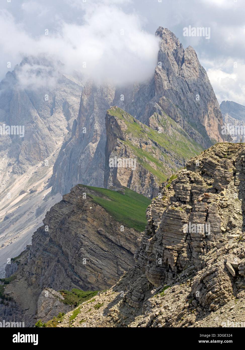 View of the Odle peaks from Seceda Stock Photo - Alamy