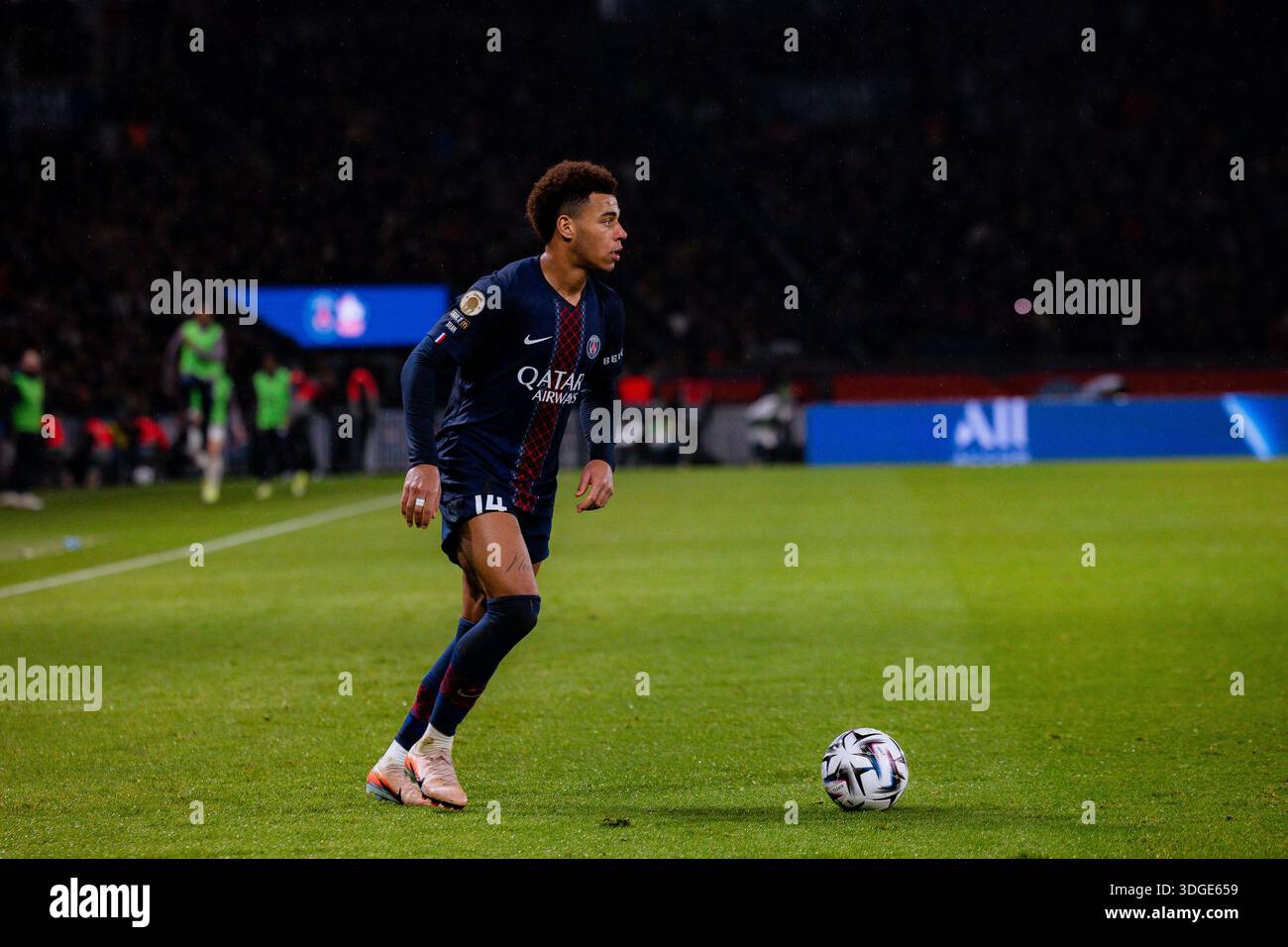 Desire Doue of Paris Saint-Germain during the Ligue 1 McDonald's match ...