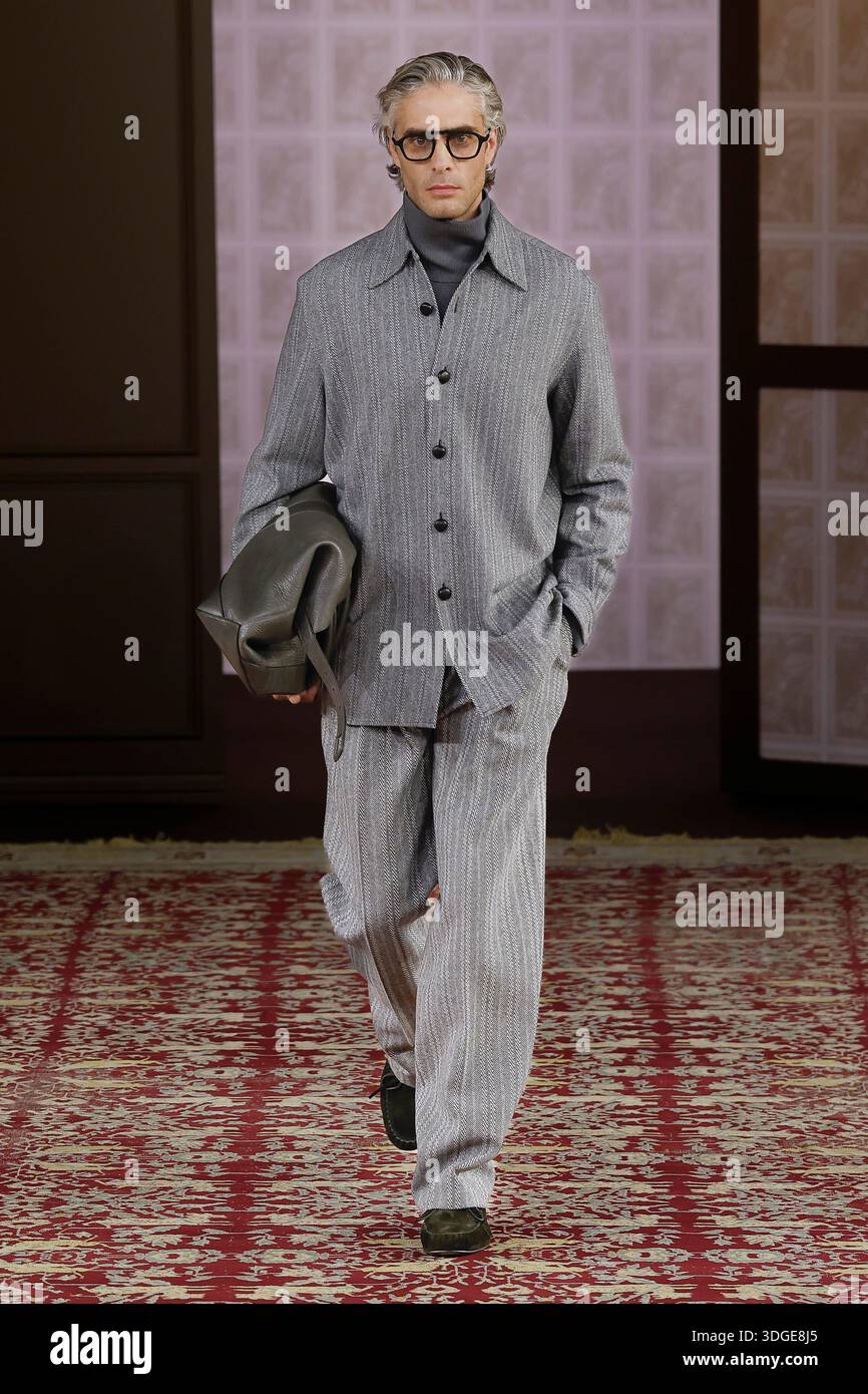 ZEGNA Menswear Fall-Winter 2026-27 runway during Paris Fashion Week ...