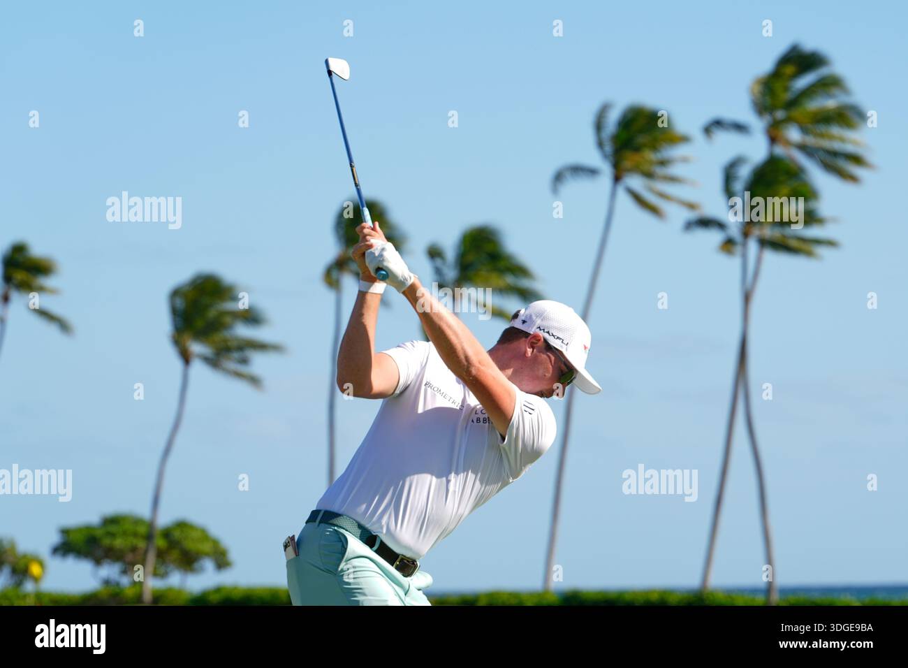 Ben Griffin hits on the 11th hole during the second round of the Sony ...