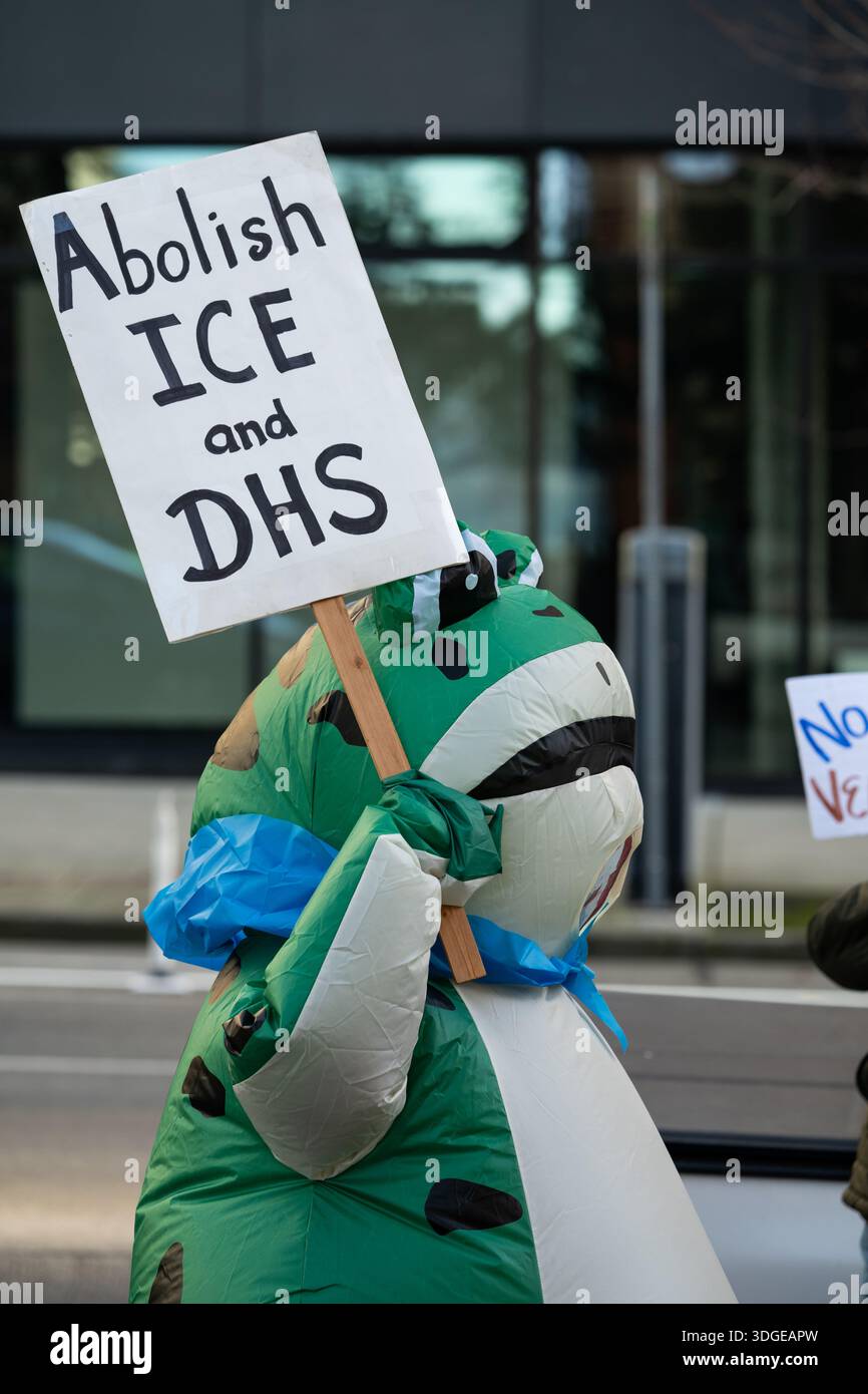 Seattle, USA. 15th Jan 2025. Just after 12:00pm protestors gathered at ...