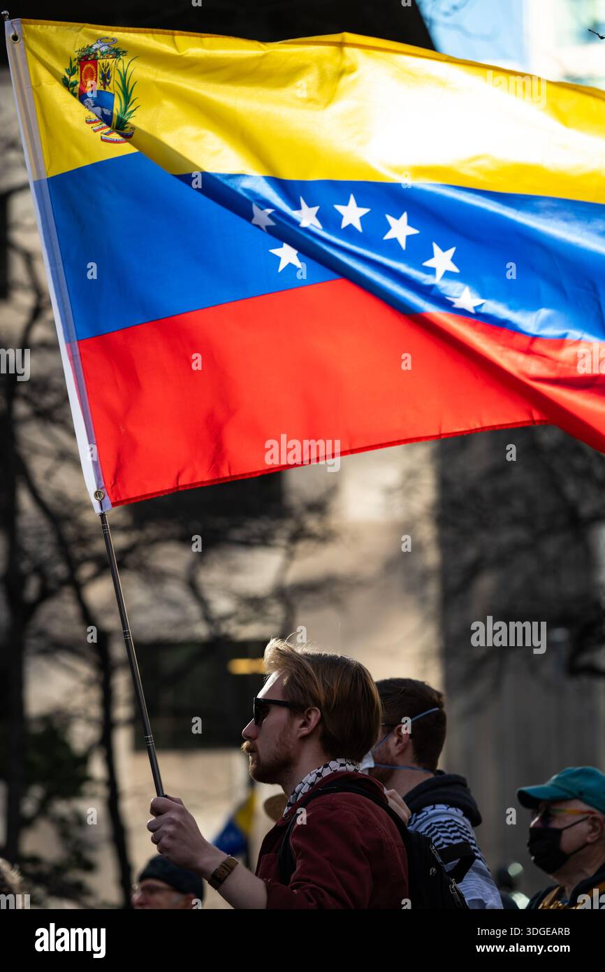Seattle, USA. 15th Jan 2025. Just after 12:00pm protestors gathered at ...
