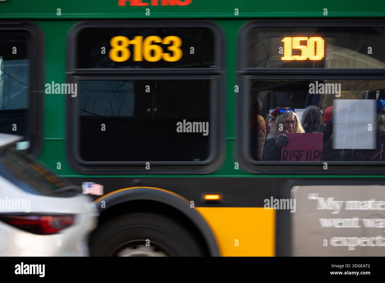 Seattle, USA. 15th Jan 2025. Just after 12:00pm protestors gathered at ...