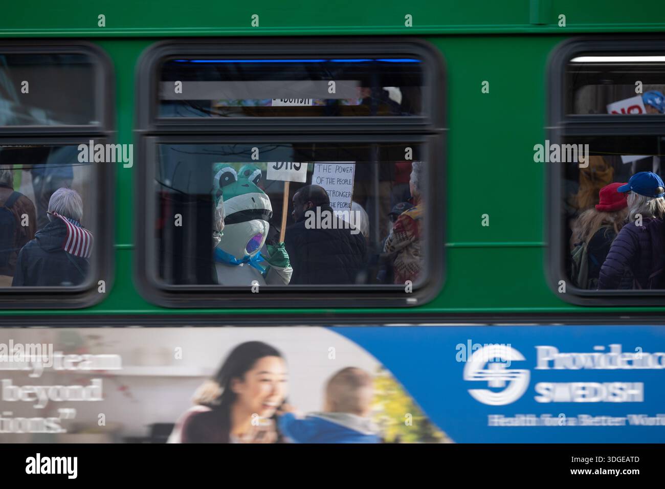 Seattle, USA. 15th Jan 2025. Just after 12:00pm protestors gathered at ...