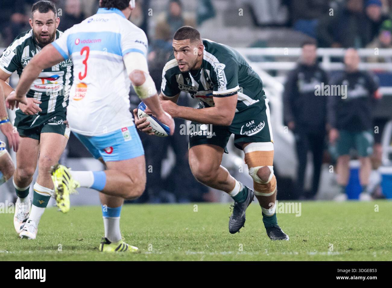 Jimi Maximin of Pau during the Champions Cup match between Pau and ...