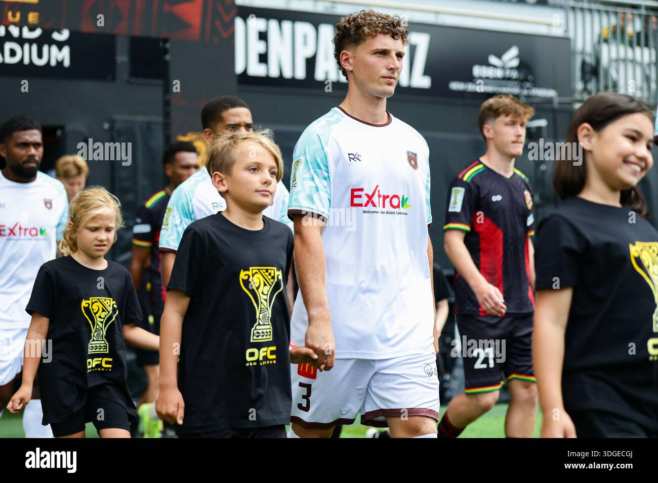 Adam Supyk of Bula FC walks out with his teammates for the OFC Pro ...