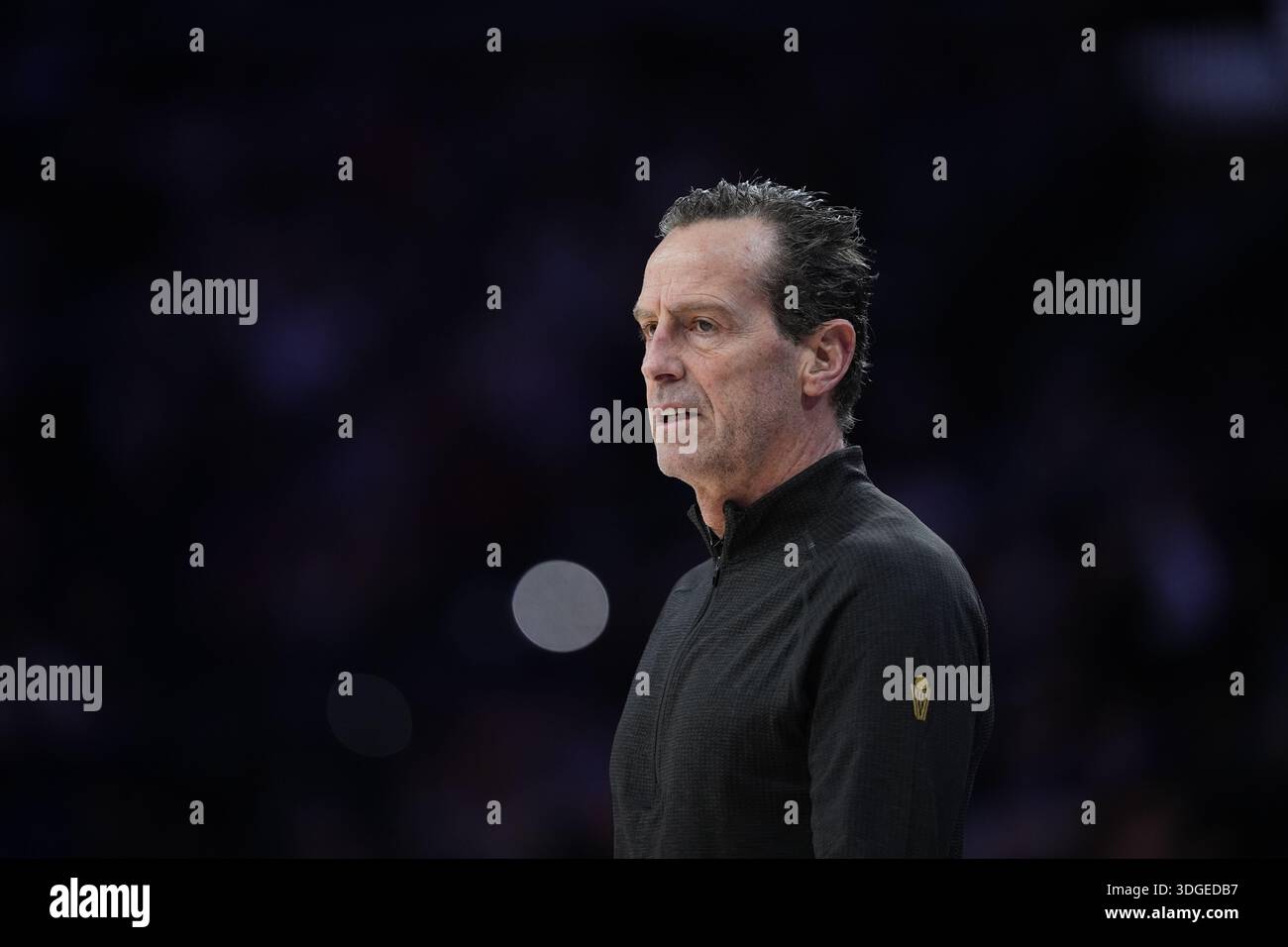 Cleveland Cavaliers' Kenny Atkinson coaches during an NBA basketball ...