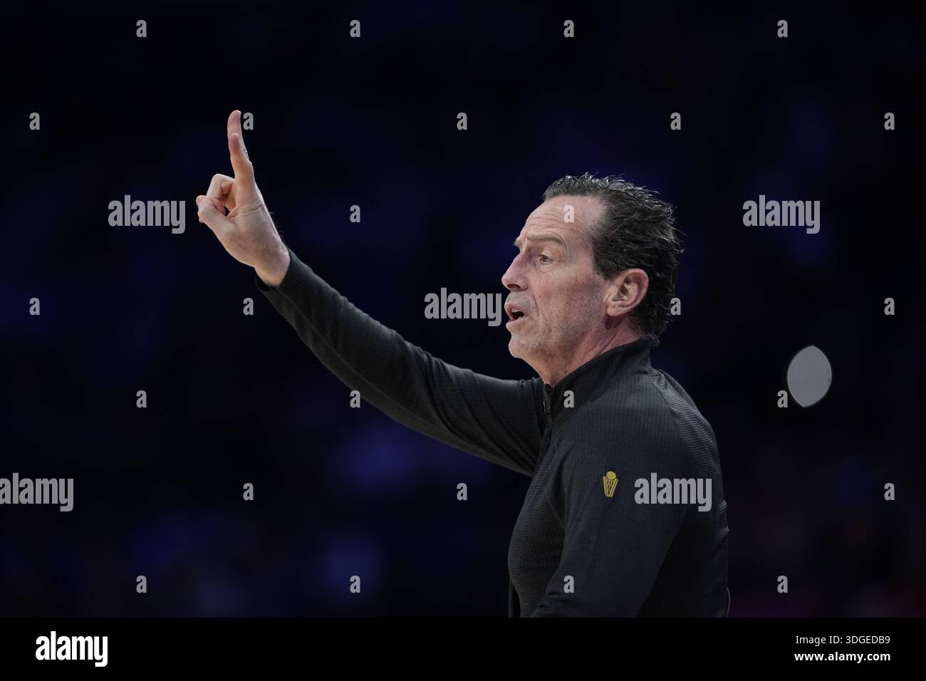Cleveland Cavaliers' Kenny Atkinson coaches during an NBA basketball ...
