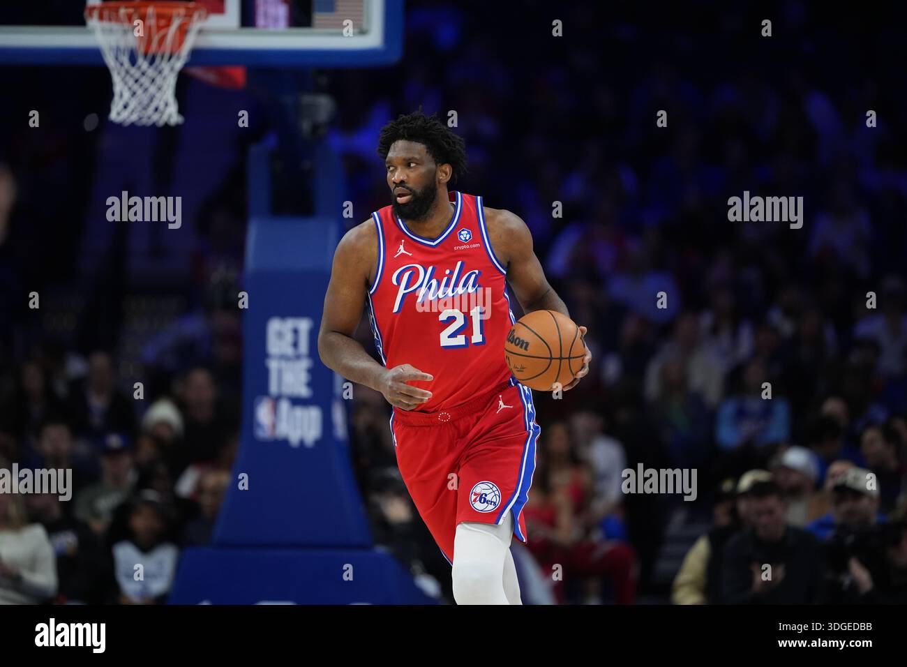 Philadelphia 76ers' Joel Embiid plays during an NBA basketball game ...