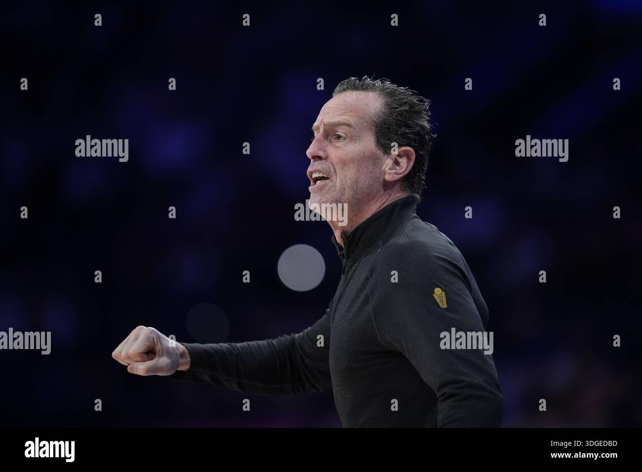 Cleveland Cavaliers' Kenny Atkinson coaches during an NBA basketball ...