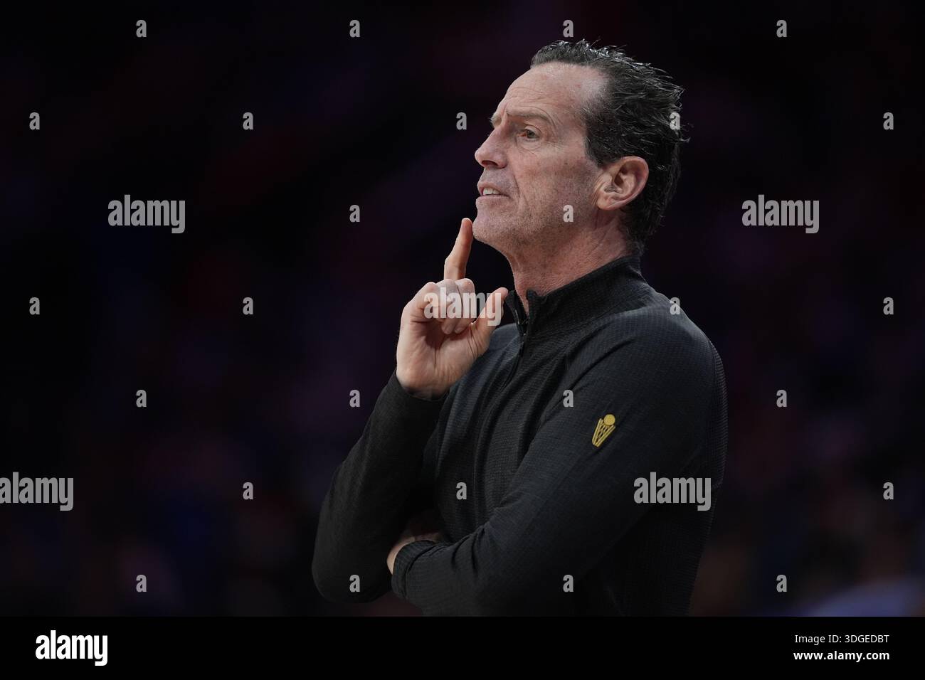 Cleveland Cavaliers' Kenny Atkinson coaches during an NBA basketball ...