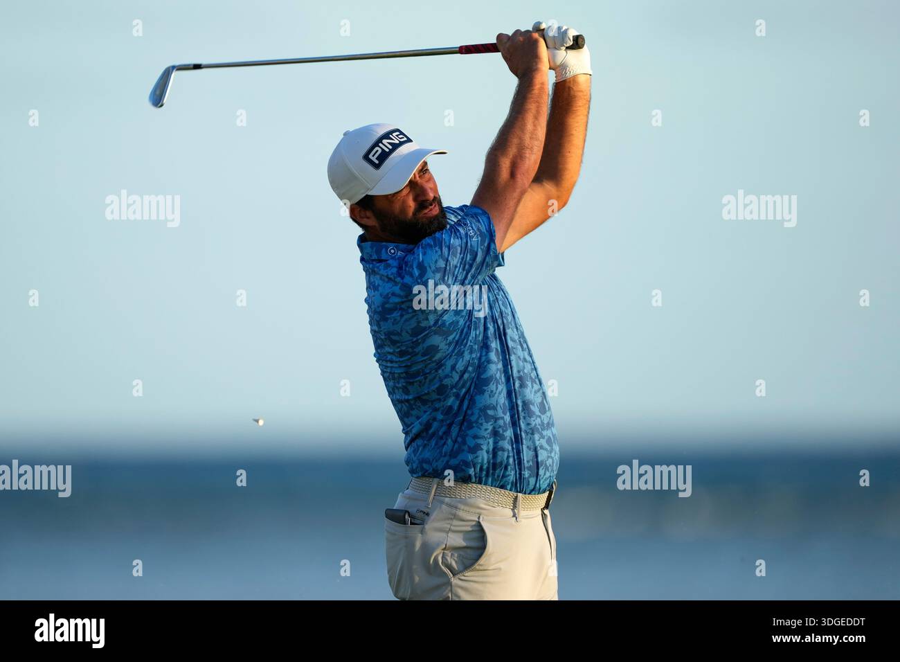 John Parry, of England, hits from the 17th tee during the second round ...