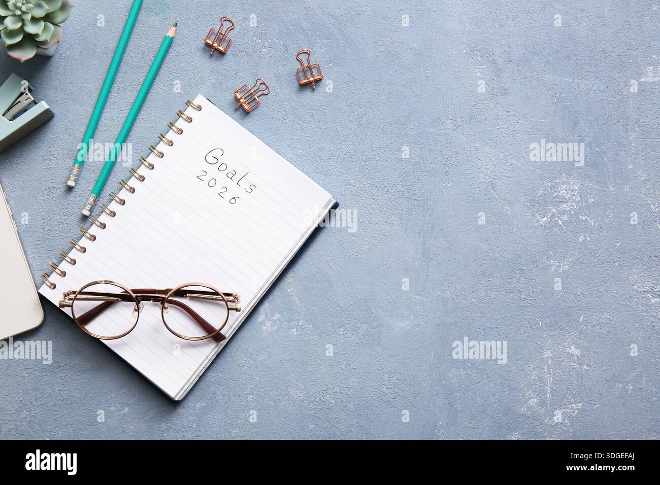 Notebook 2026 goals stationery hi-res stock photography and images - Alamy