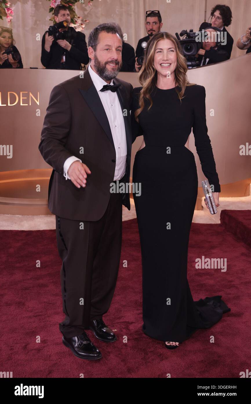 Adam Sandler and Jackie Sandler attend the 83rd annual Golden Globe ...