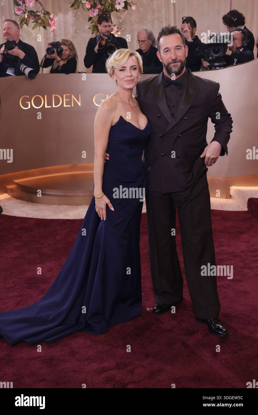 Sara Wells and Noah Wyle attend the 83rd annual Golden Globe Awards at ...