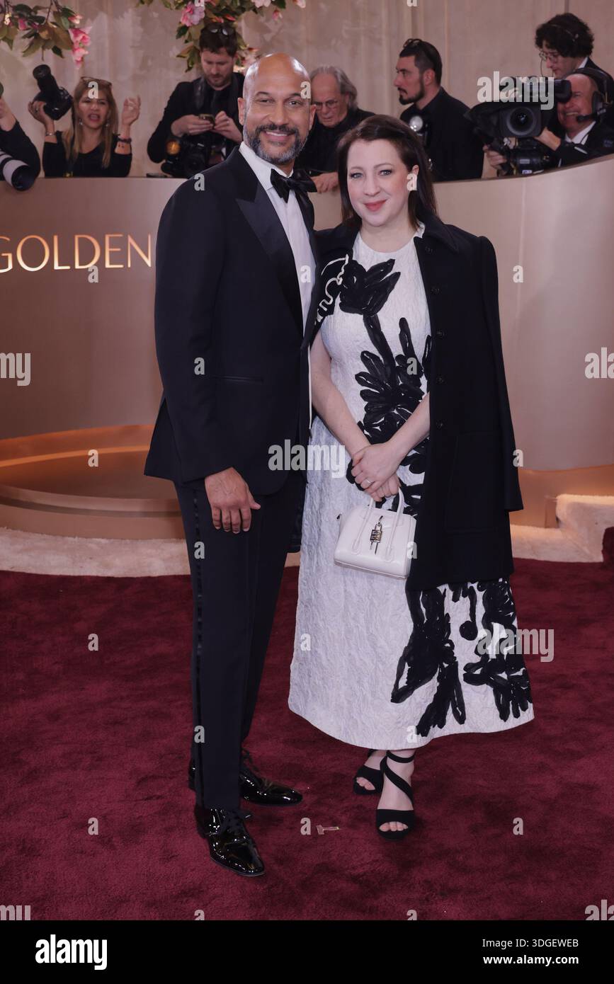 Keegan-Michael Key and Elle Key attend the 83rd annual Golden Globe ...
