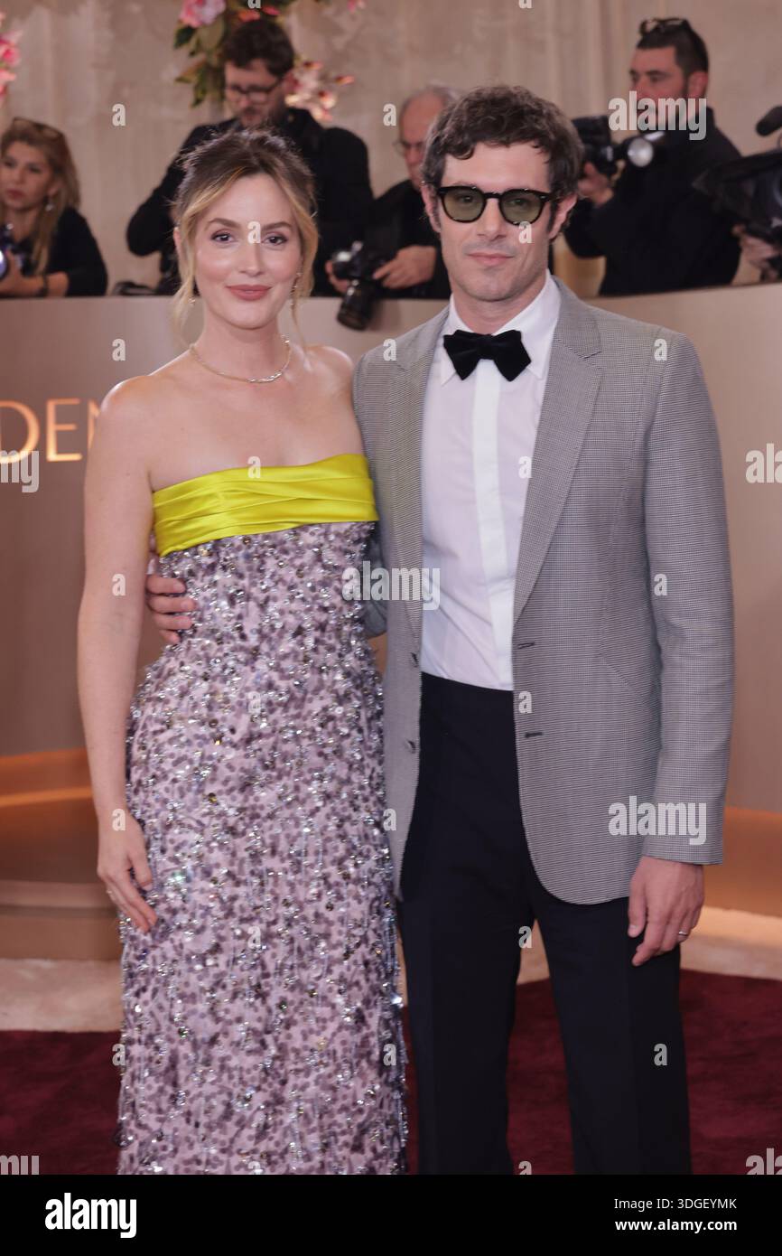 Leighton Meester and Adam Brody attend the 83rd annual Golden Globe ...