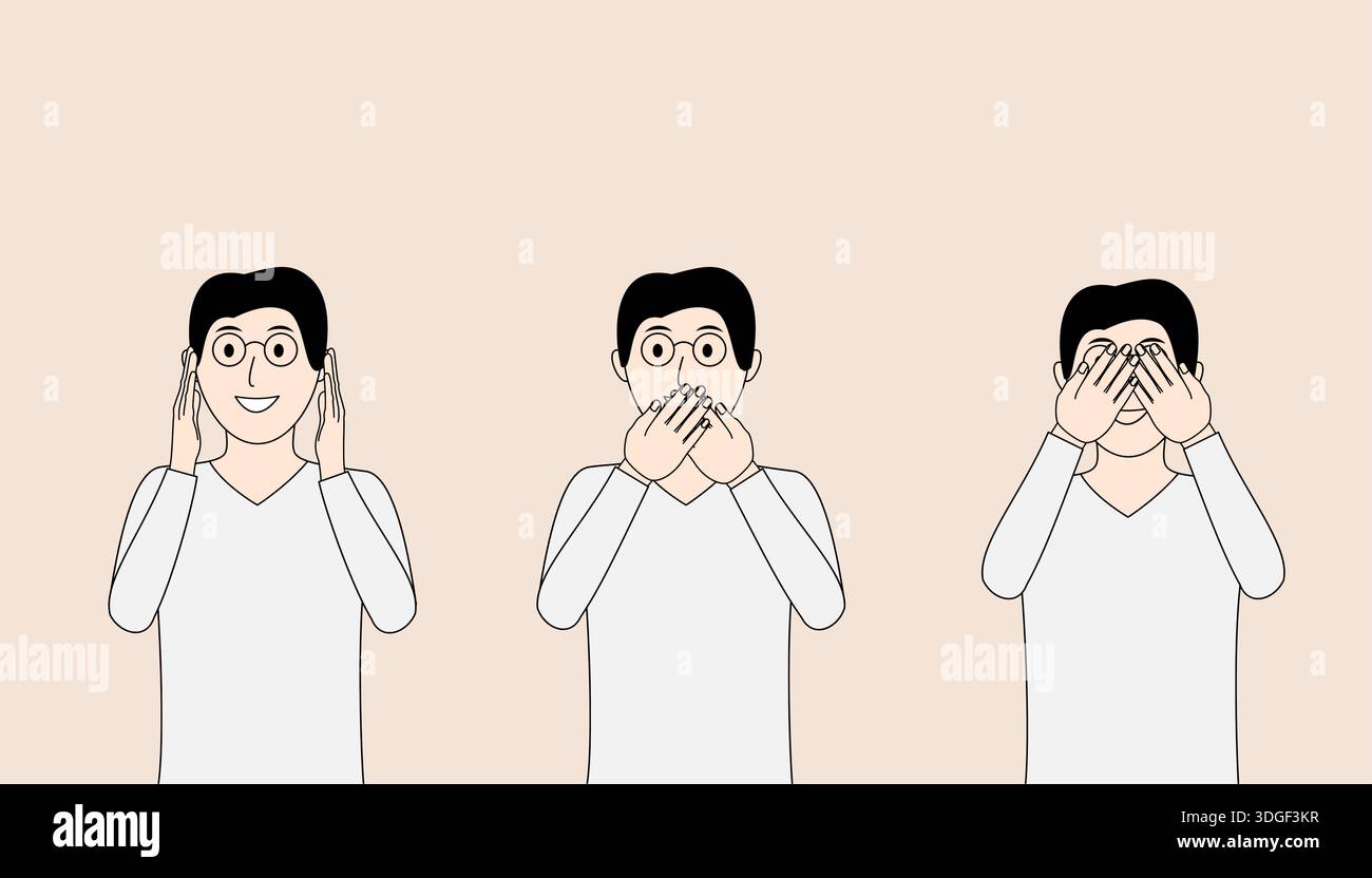Young person covering eyes hands Stock Vector Images - Alamy