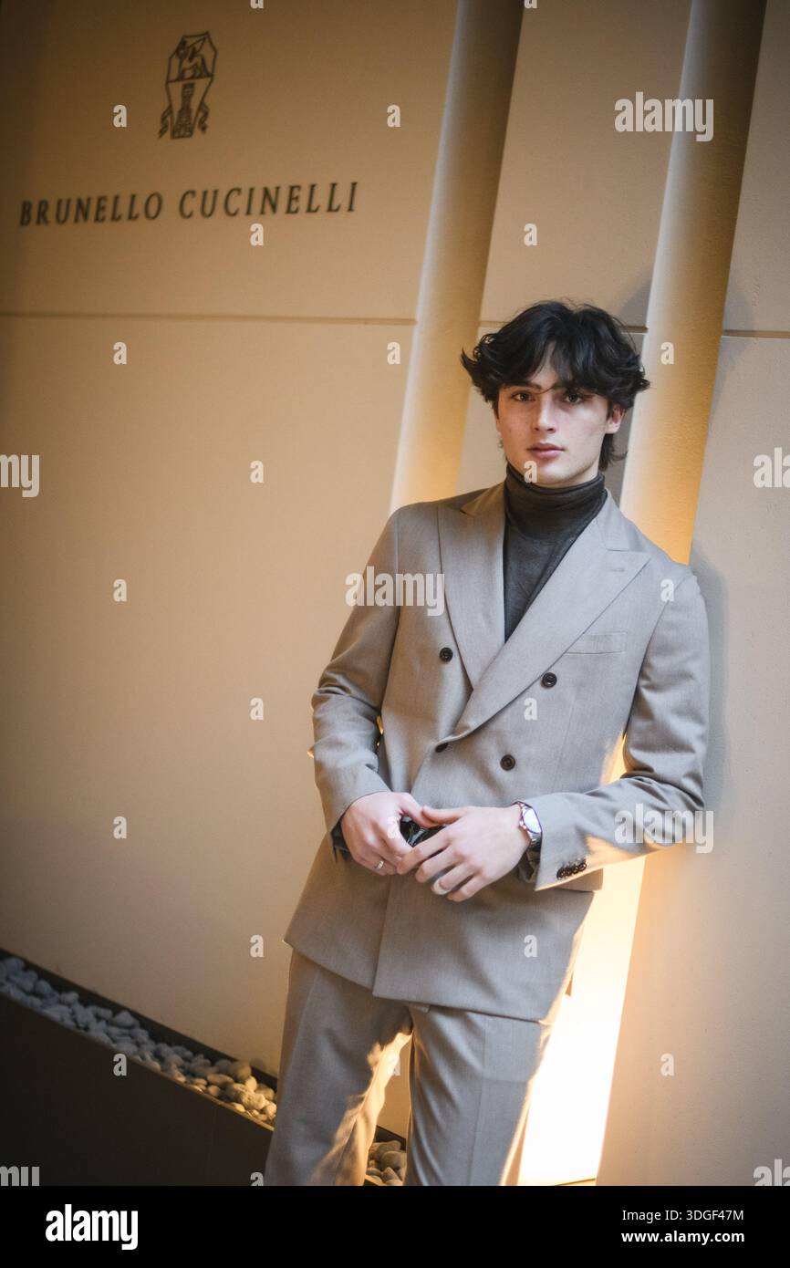 Mattia Basso Milan Fashion Week - Men F/W 2026-27 Brunello Cucinelli ...