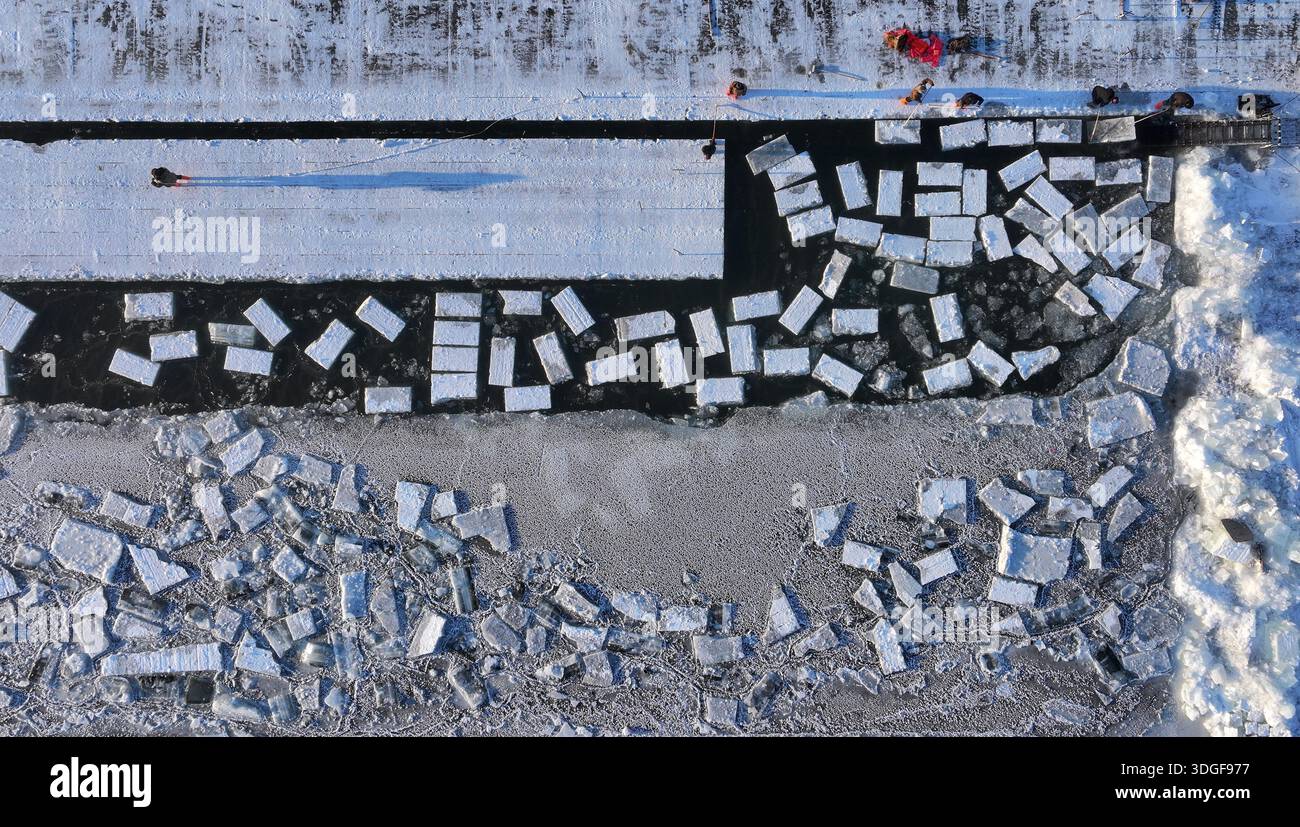 Harbin. 17th Jan, 2026. An aerial drone photo taken on Jan. 17, 2026 ...