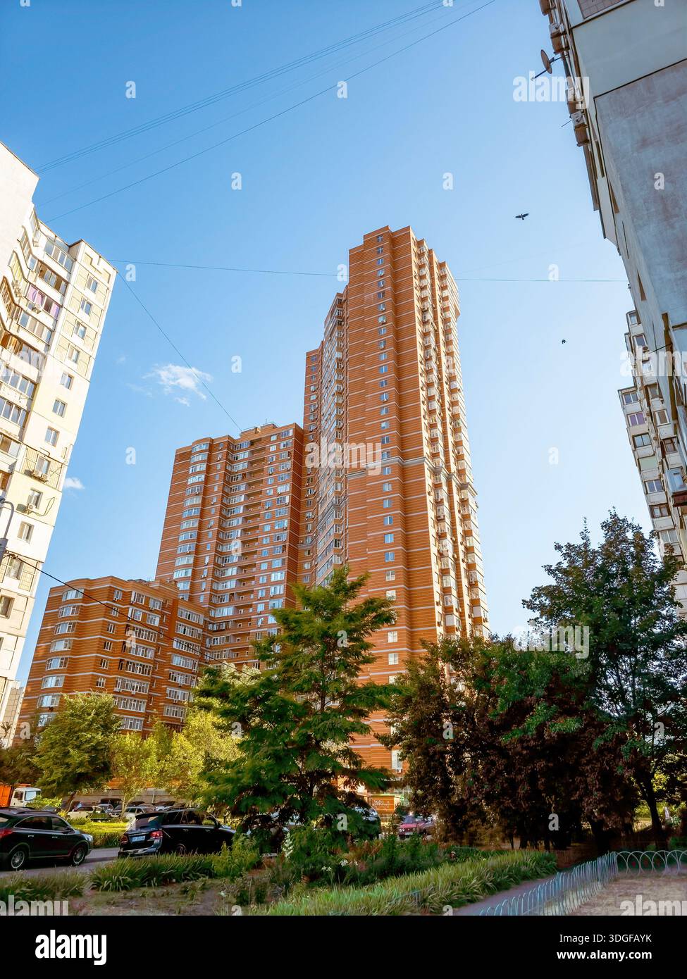 Modern red brick apartment smartphone stock photos and images - Alamy