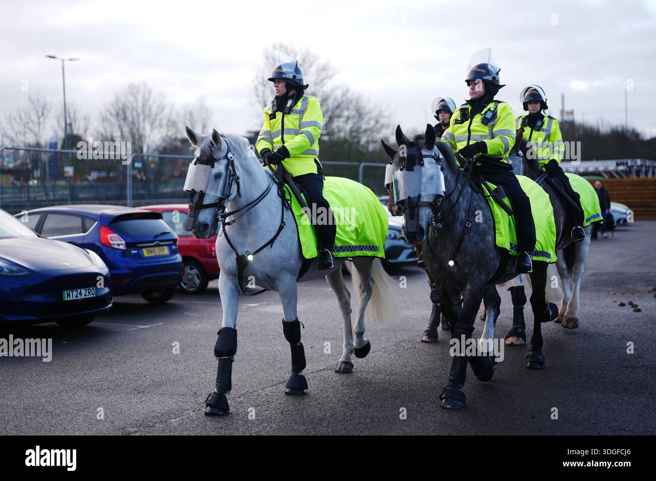 Mounted Police before the Sky Bet Championship match at Coventry ...
