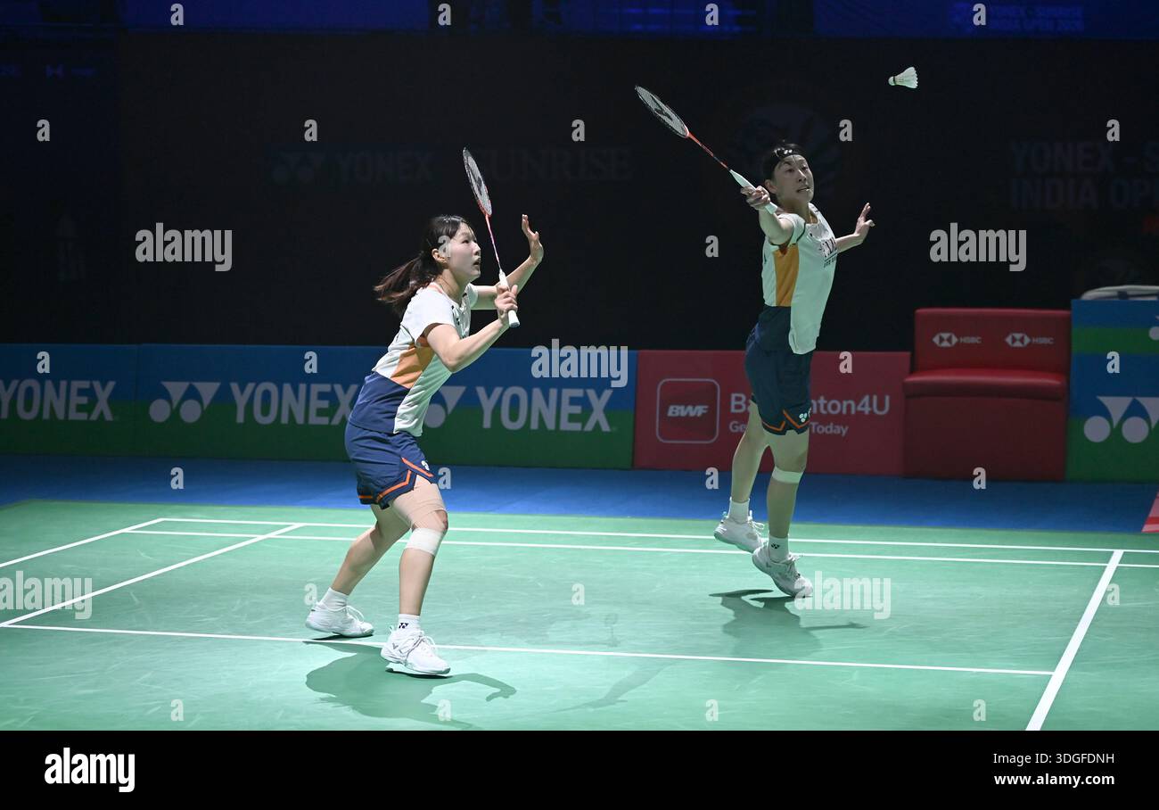 New Delhi. 17th Jan, 2026. South Korea's Baek Ha Na (L)/Lee So Hee ...
