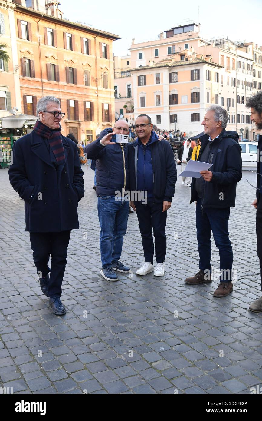 Rome, Italy. 16th Jan, 2026. Rome, Piazza di Spagna Carlo Conti on the ...