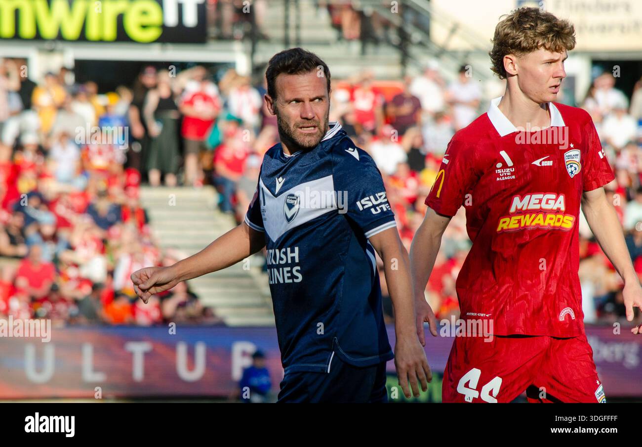 Adelaide, Australia. 17th Jan 2026. Melbourne Victory's Juan Mata ...