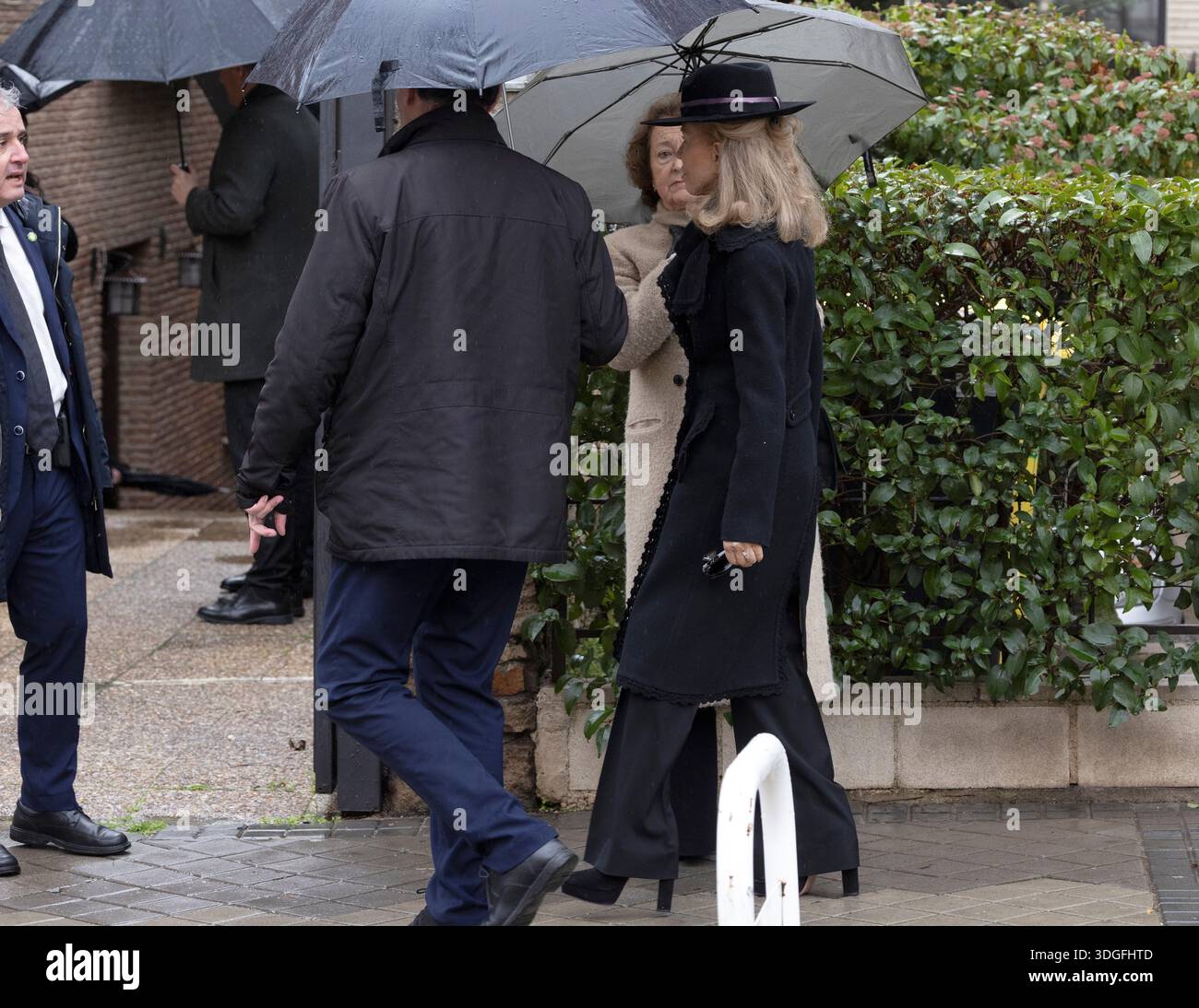 Attendees at the funeral of Princess Irene of Greece arrive at the ...