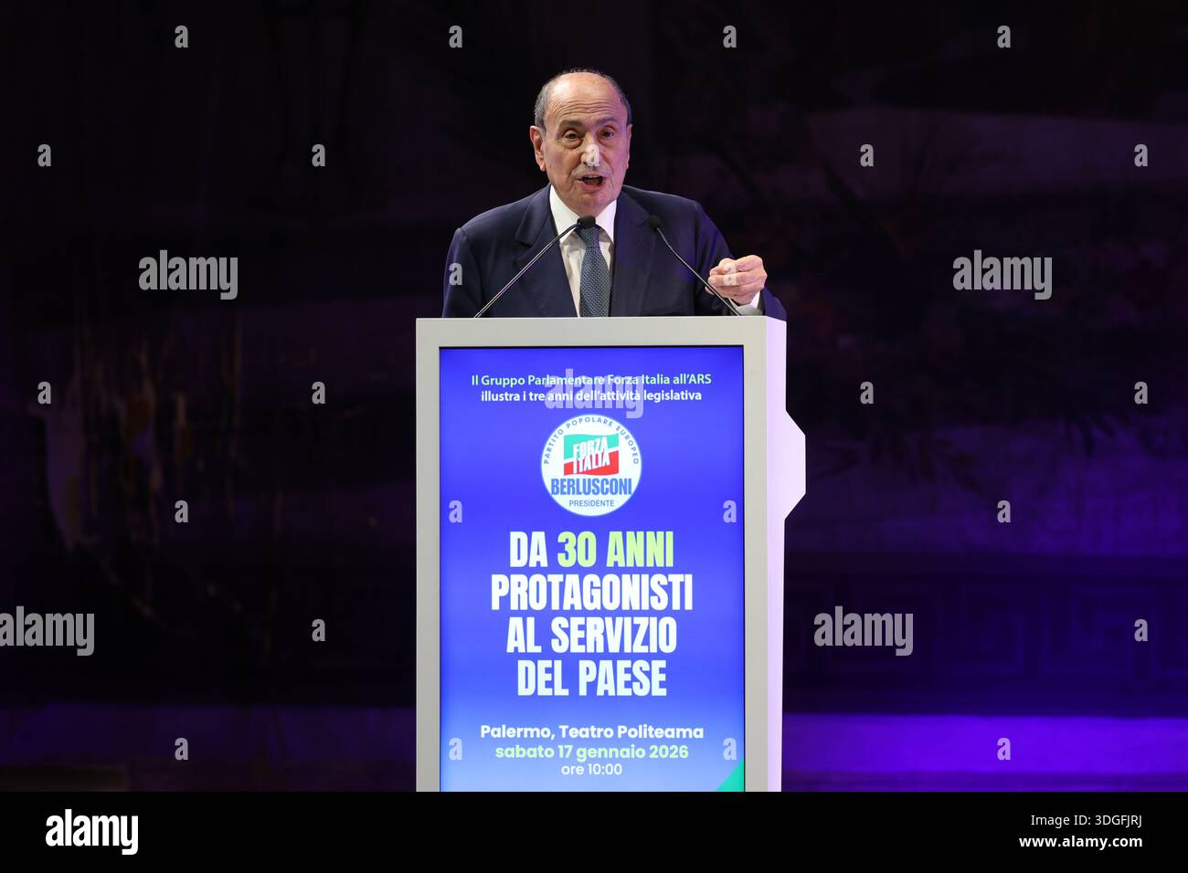 Palermo, Italy. 17th Jan, 2026. Antonio Tajani in Palermo at the ...