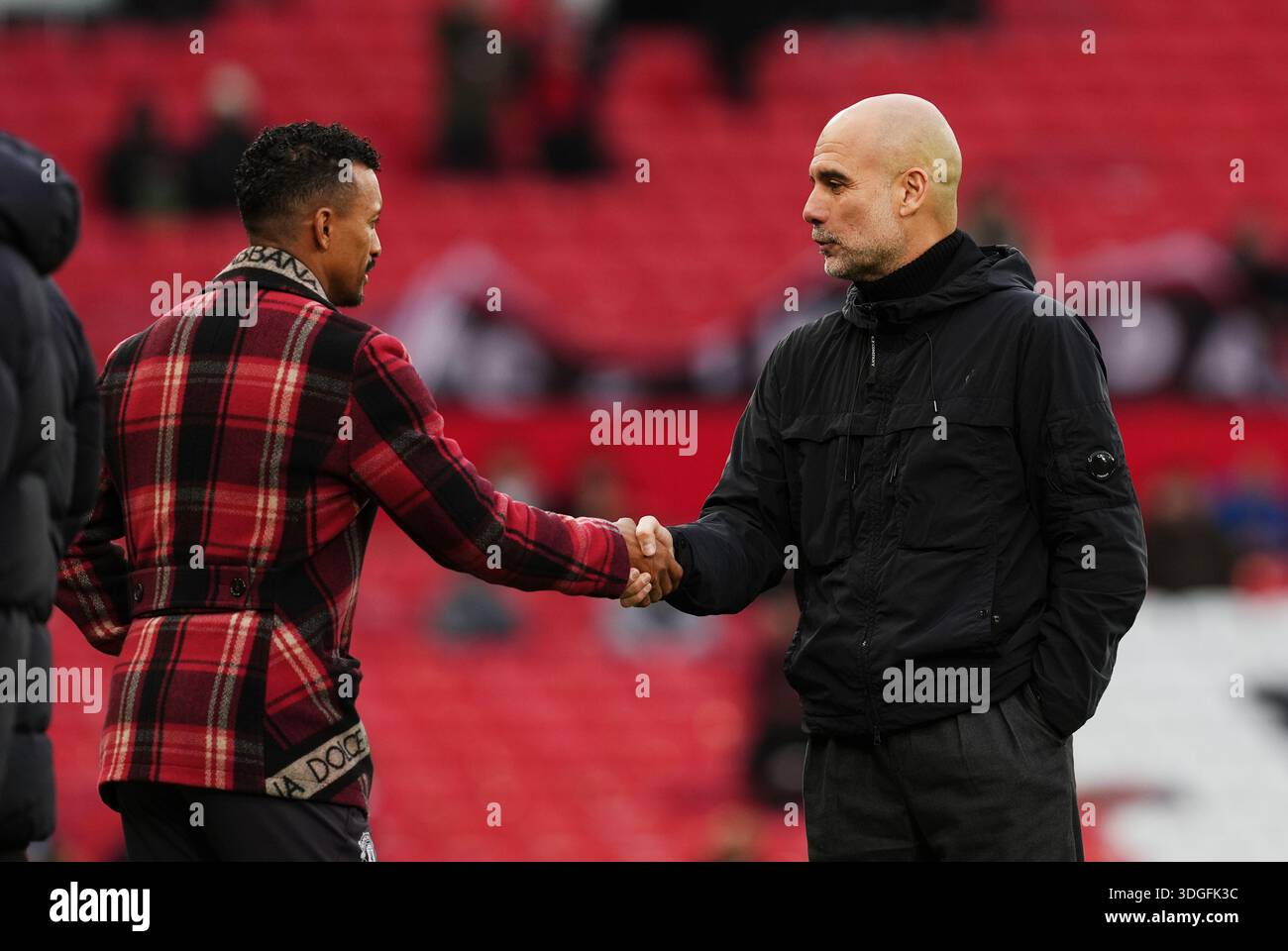 Manchester City manager Pep Guardiola with former player Nani before ...