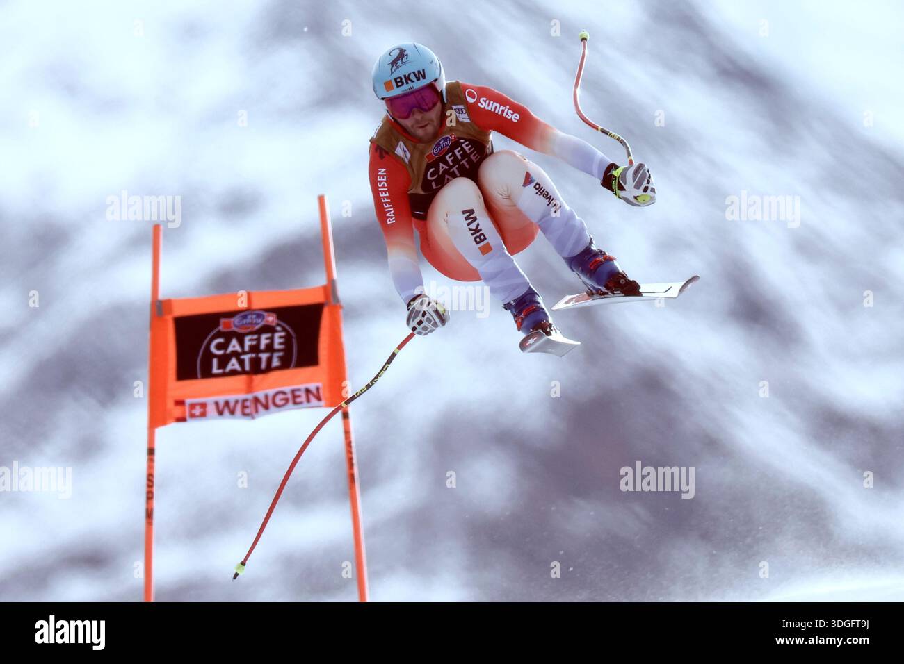 Switzerland's Alexis Monney speeds down the course during an alpine ski ...