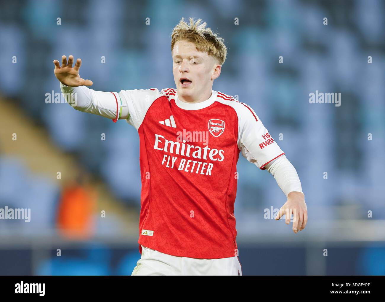 Manchester, UK. 16th Jan, 2026. Callan Hamill of Arsenal during the ...