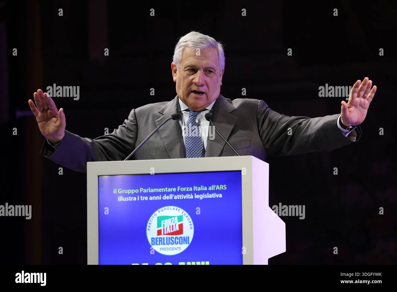 Palermo, Italy. 17th Jan, 2026. Antonio Tajani in Palermo at the ...