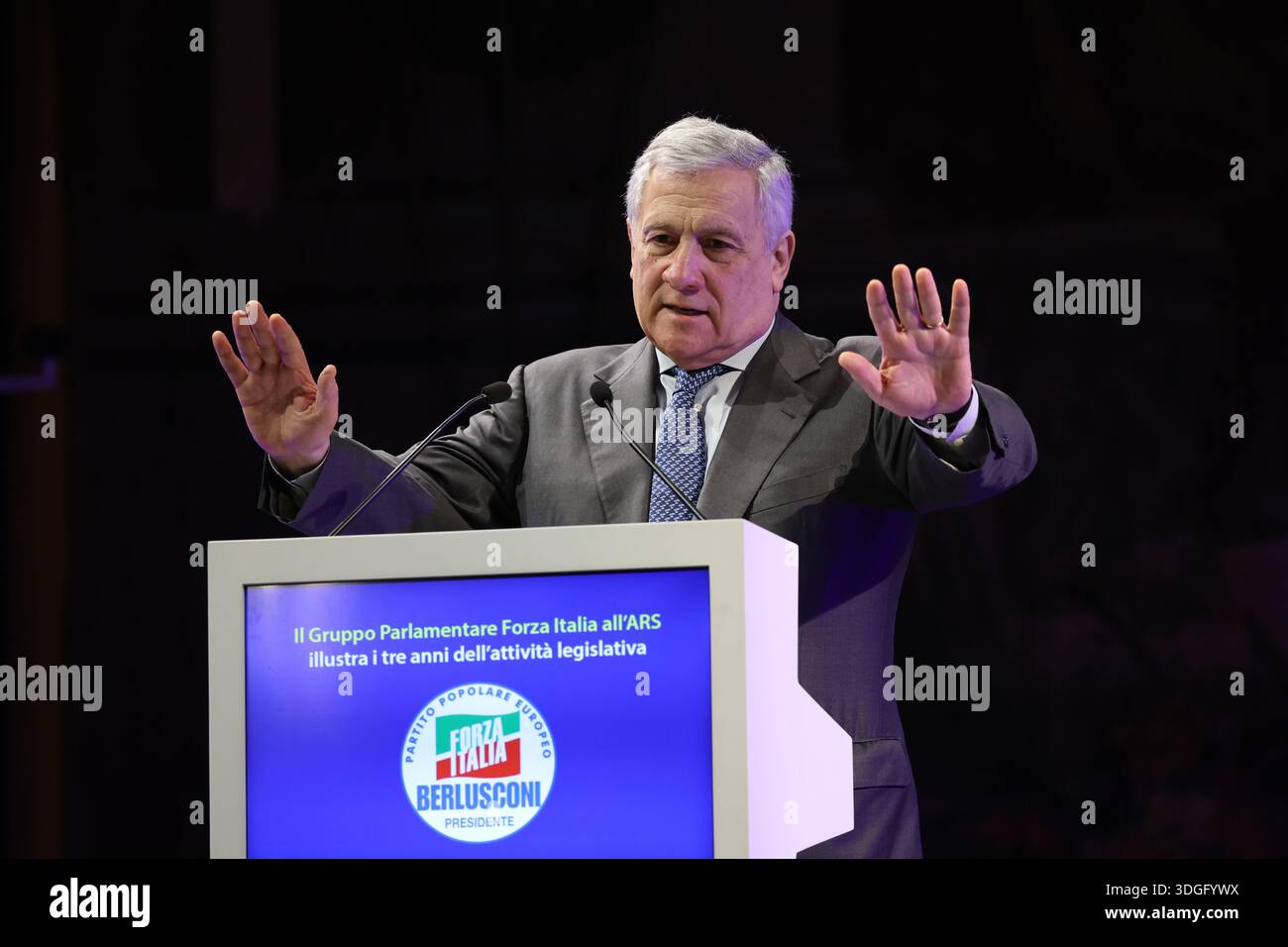 Palermo, Italy. 17th Jan, 2026. Antonio Tajani in Palermo at the ...
