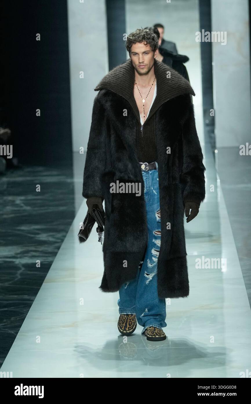 A model wears a creation as part of the Dolce & Gabbana Fall/Winter ...