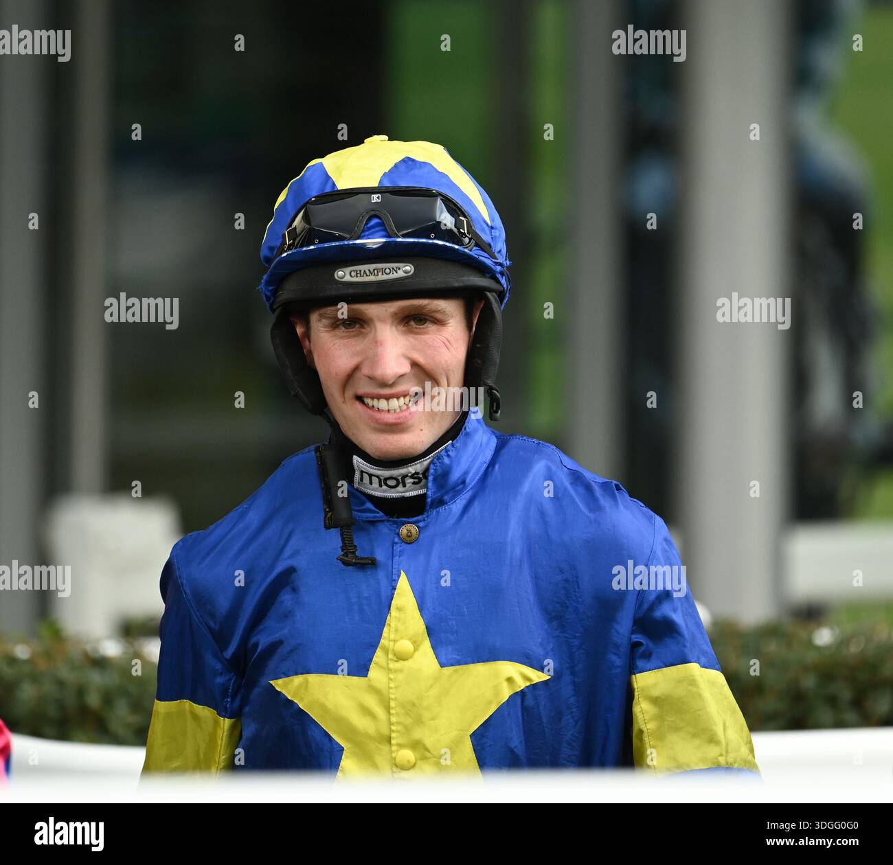 Ascot, UK. 17 January, 2026. Winston Junior jockey Harry Cobden before ...