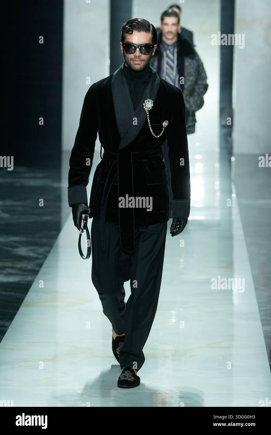 A model wears a creation as part of the Dolce & Gabbana Fall/Winter ...