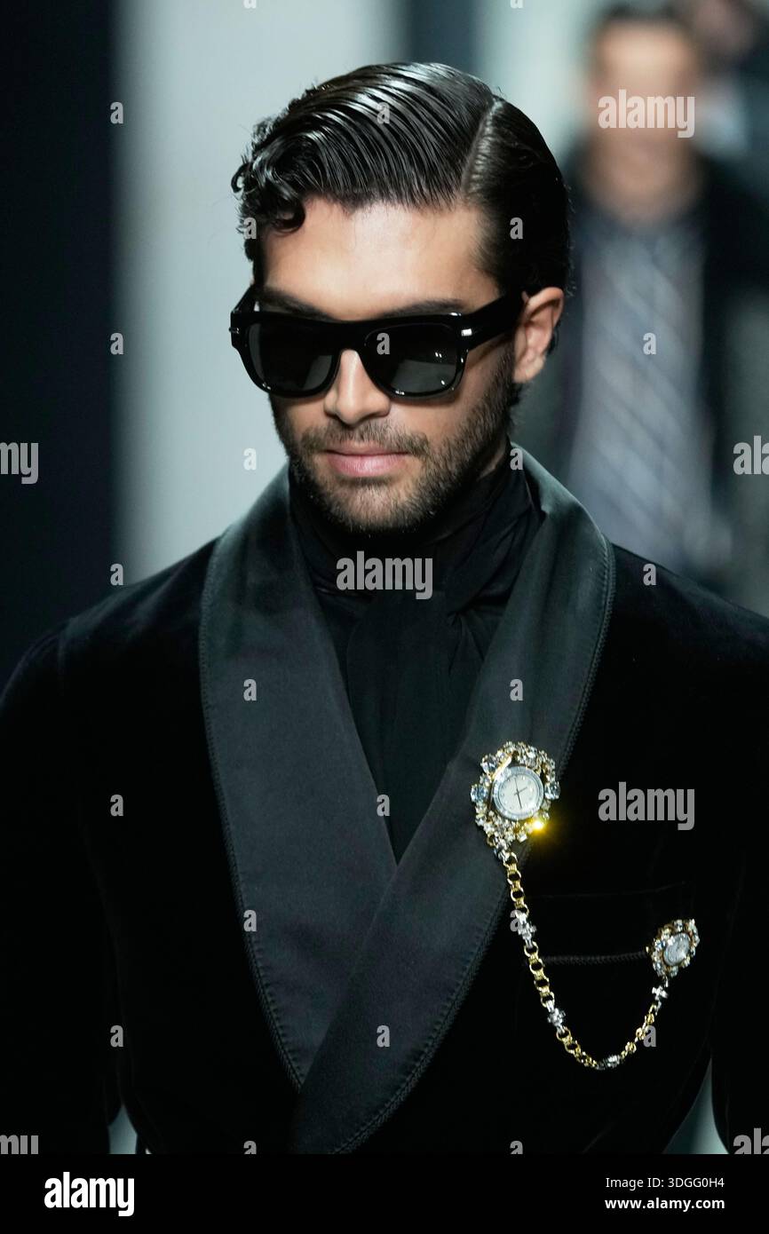 A model wears a creation as part of the Dolce & Gabbana Fall/Winter ...