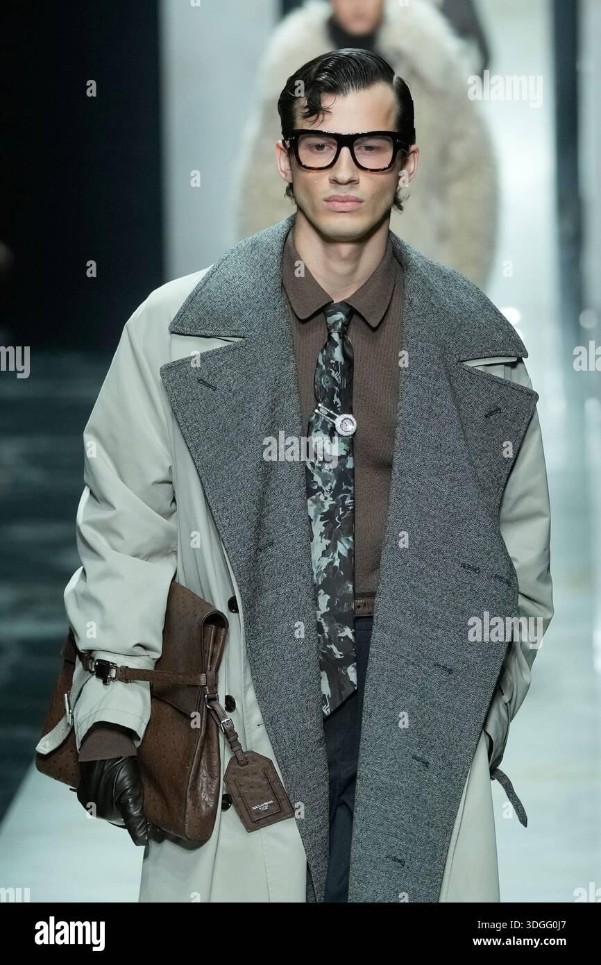 A model wears a creation as part of the Dolce & Gabbana Fall/Winter ...