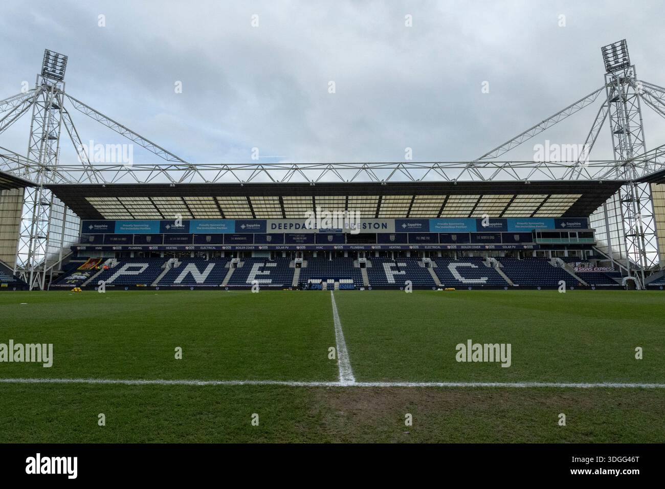 General view of Deepdale Stadium during the Sky Bet Championship match ...