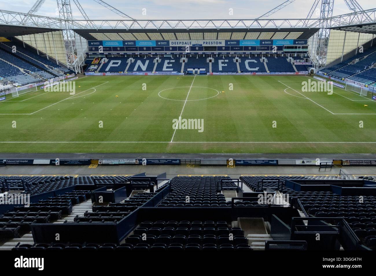 General view of Deepdale Stadium during the Sky Bet Championship match ...