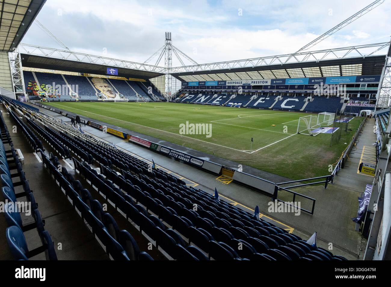 General view of Deepdale Stadium during the Sky Bet Championship match ...