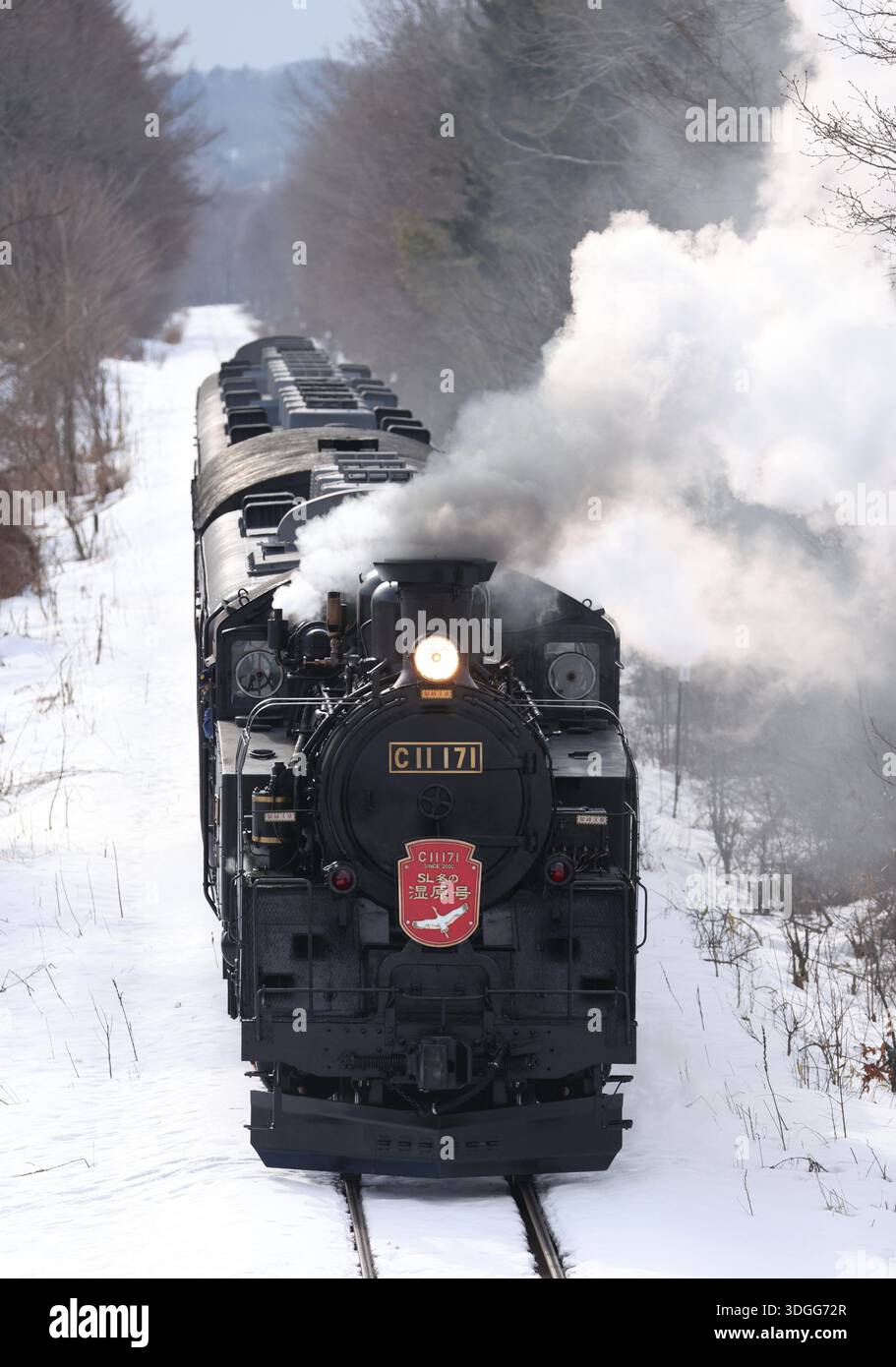 A limited-period steam locomotive, "SL Fuyu-no-Shitugen Train," is ...