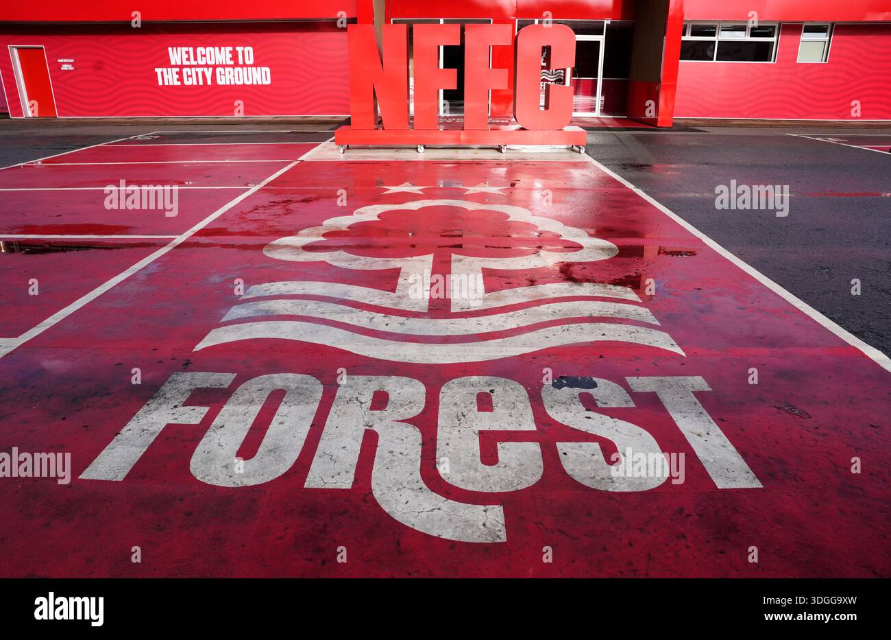 A general view outside the City Ground before the Premier League match ...